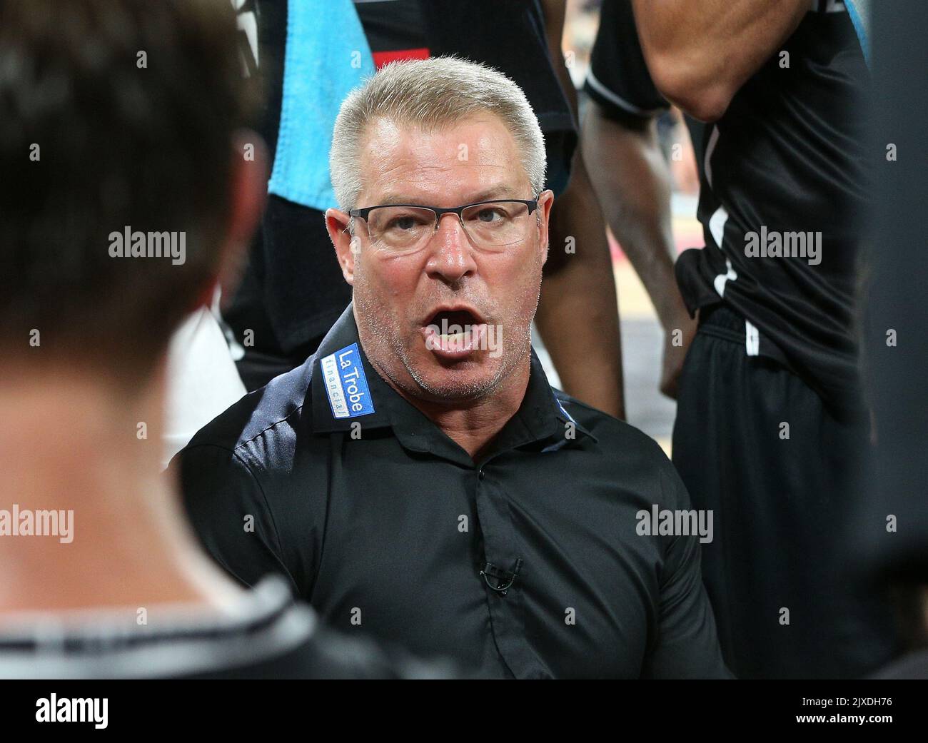 Dean Vickerman coach of Melbourne during the Round 19 NBL match between ...