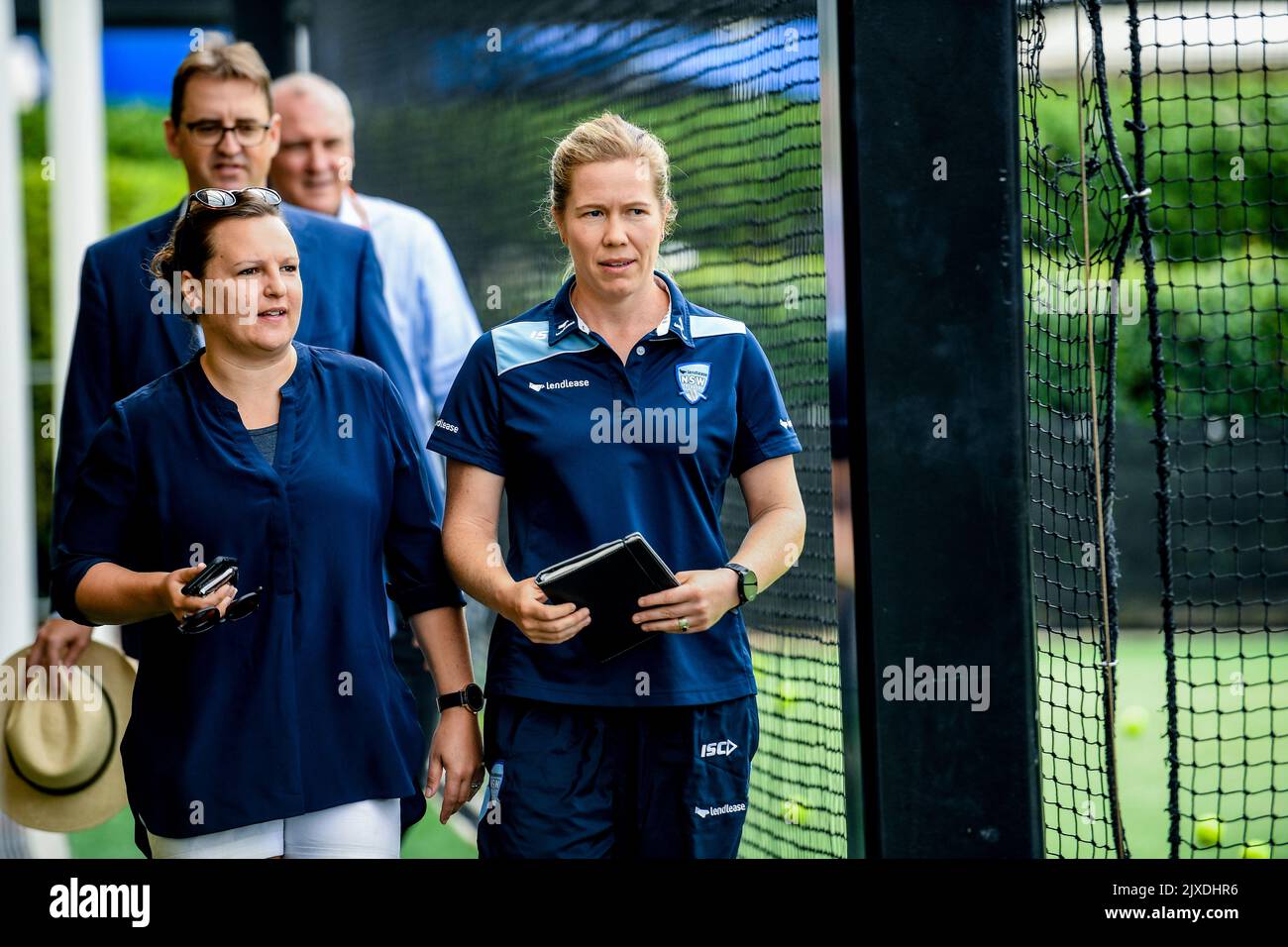 Cricketer Alex Blackwell (right) and her wife Lynsey Askew arrive at a ...