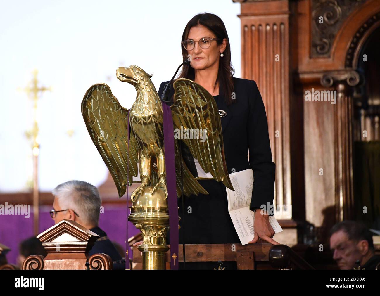 Susan Shehadie speaks during the state funeral of Sir Nicholas Michael ...