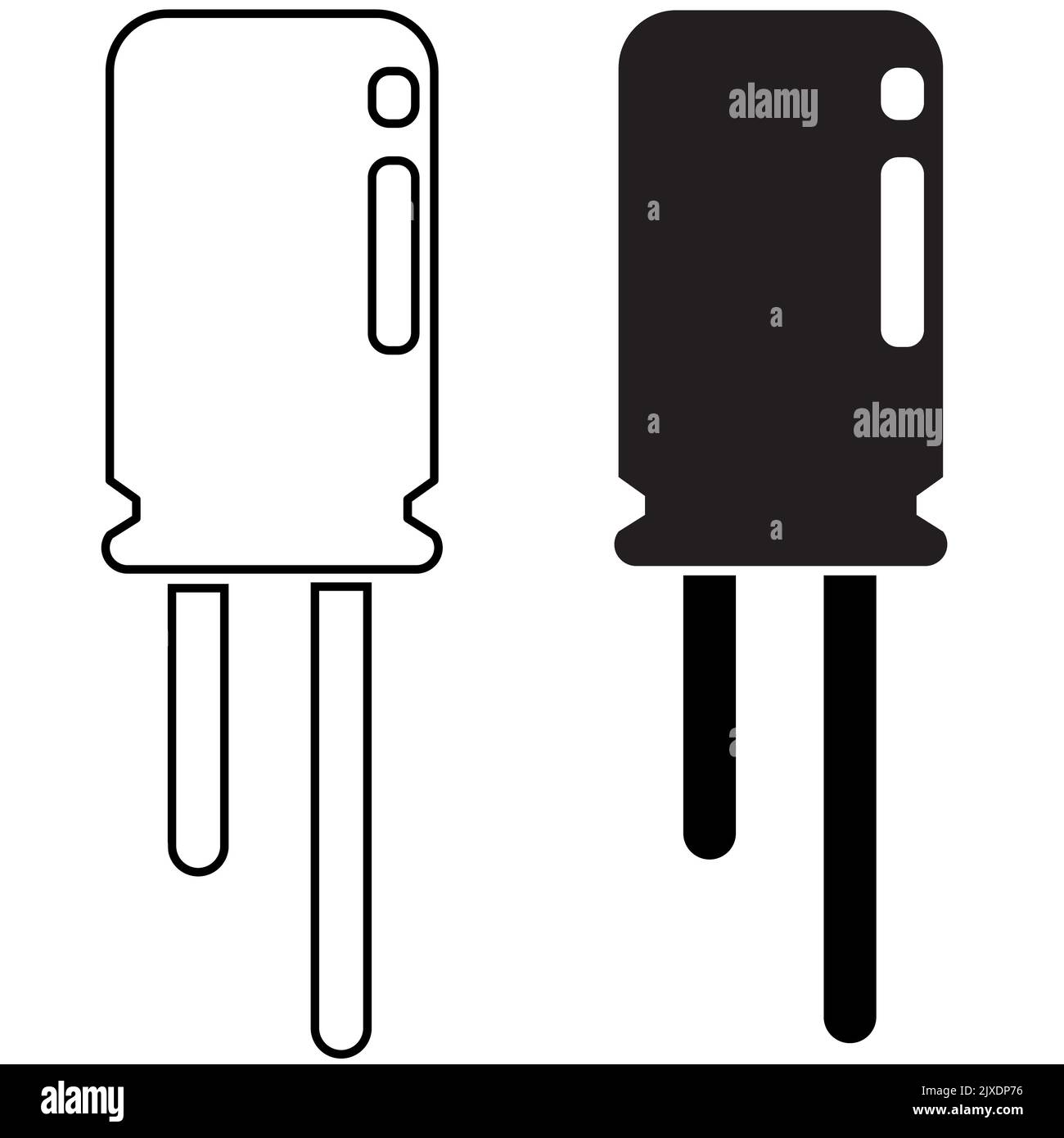 capacitor icon on white background. radio capacitor sign. electrical component capacitor symbol ...
