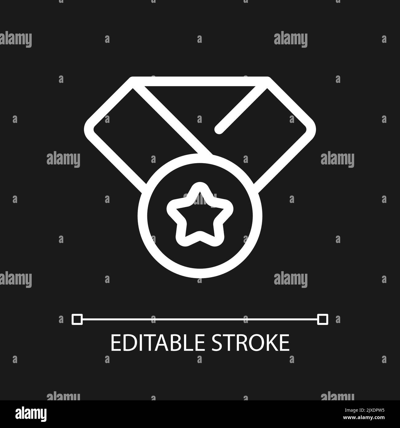 Award badge pixel perfect white linear ui icon for dark theme Stock ...