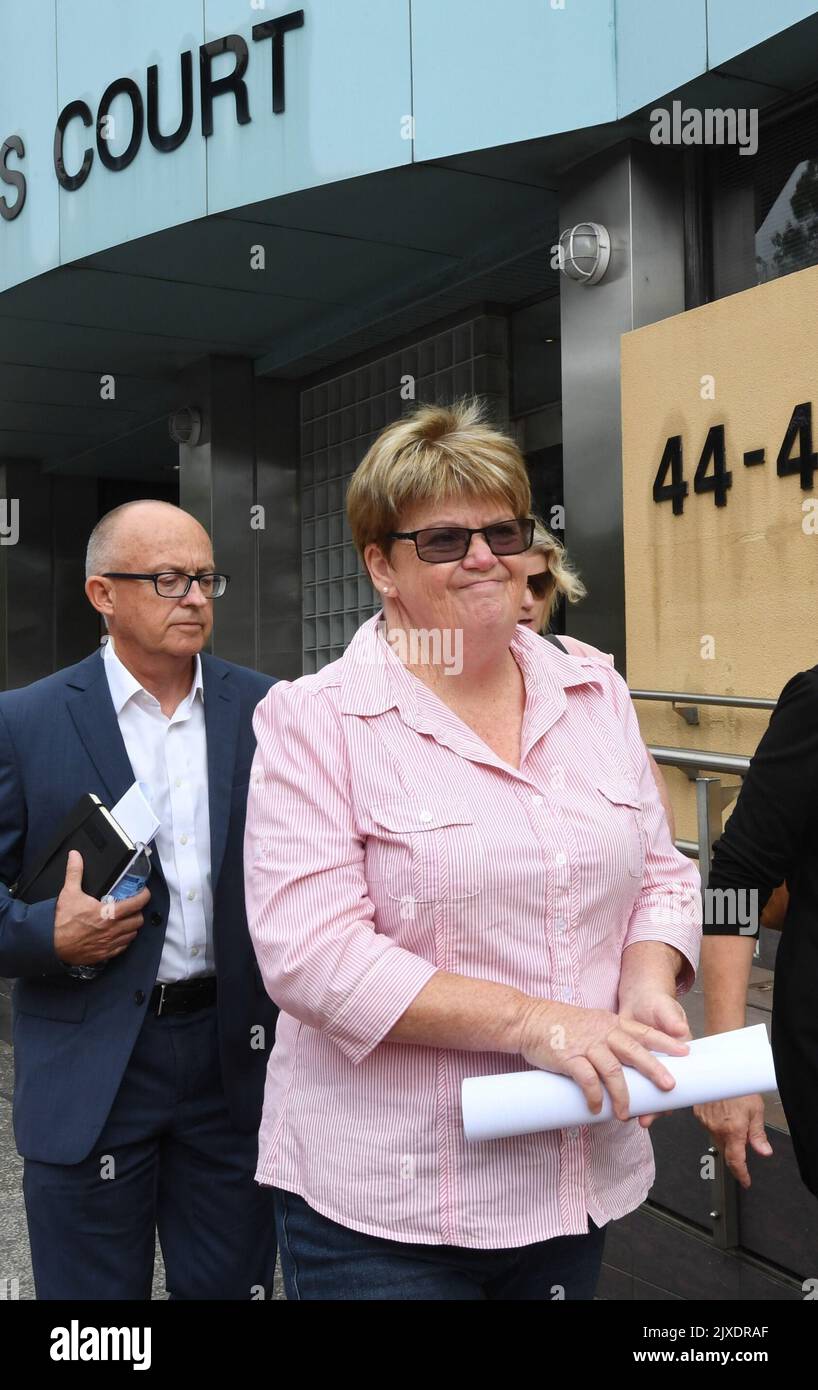 Mother of Michaela Perrins, Cathy, is seen outside of Glebe's Coroners ...