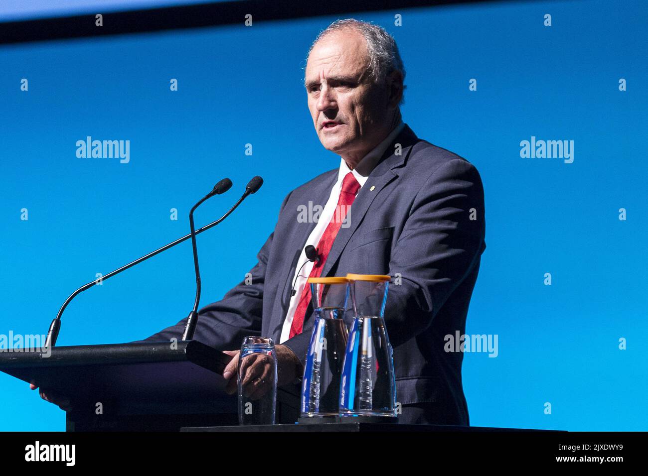 National Australia Bank Chairman Ken Henry speaks during the keynote ...