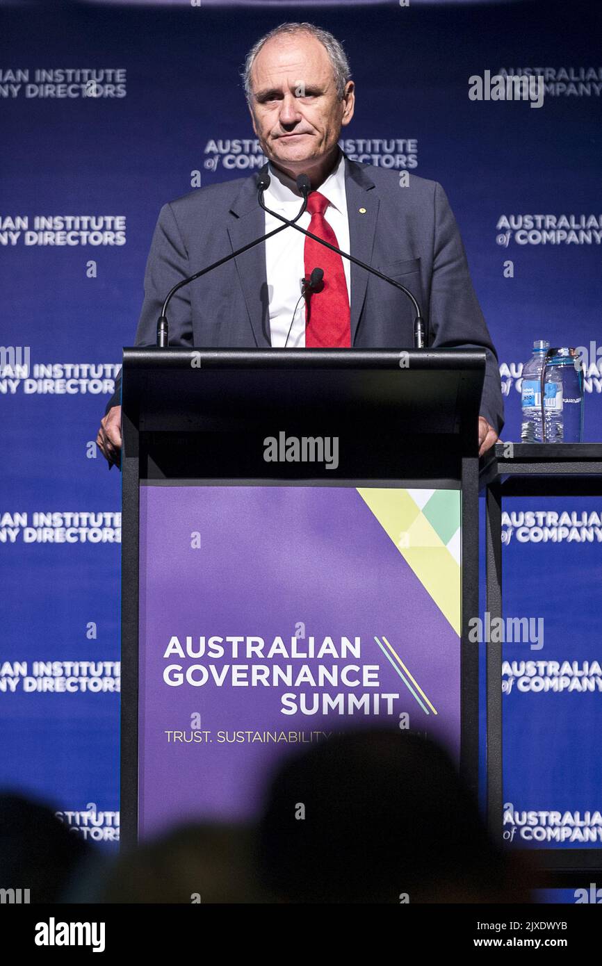 National Australia Bank Chairman Ken Henry speaks during the keynote ...