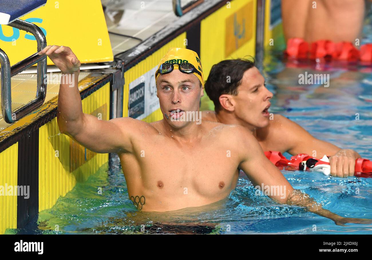 Joshua Beaver after swimming the Mens 200m Backstroke Final on day 3 of ...