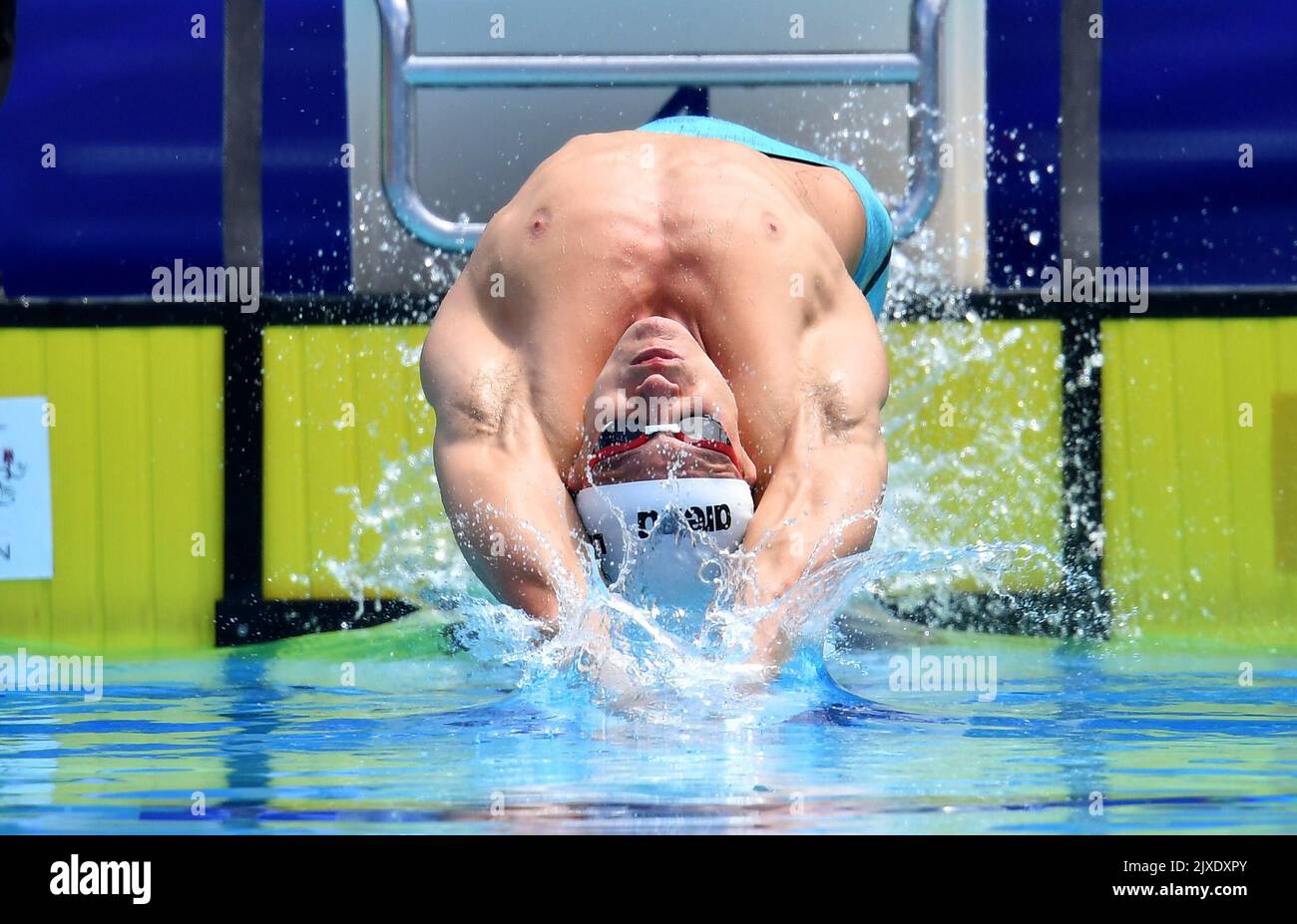 Mitch Larkin is seen at the start of his heat of the mens 50 metre ...