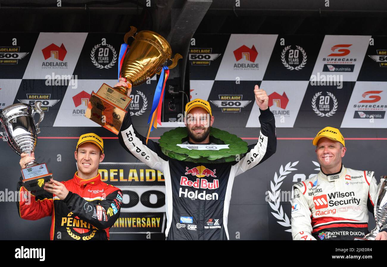 (L to R) David Reynolds from Erebus Penrite Racing, Shane van Gisbergen ...