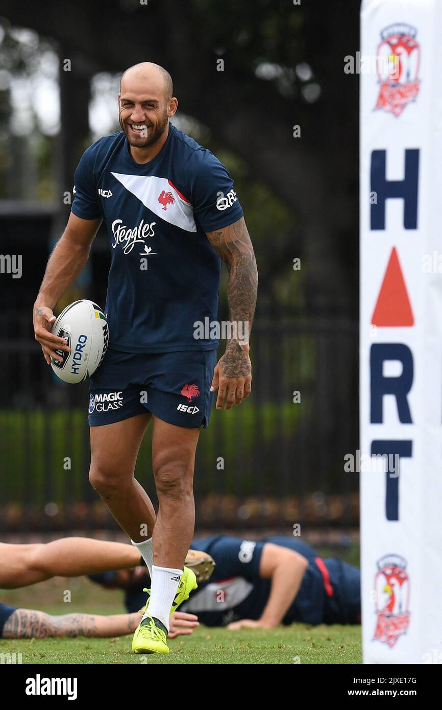 Sydney Roosters' Blake Ferguson trains with his team mates in Sydney ...