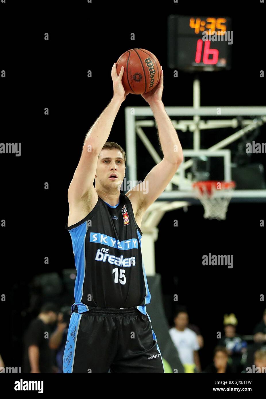 Robert Loe of the Breakers during the NBL semi-finals match between the ...