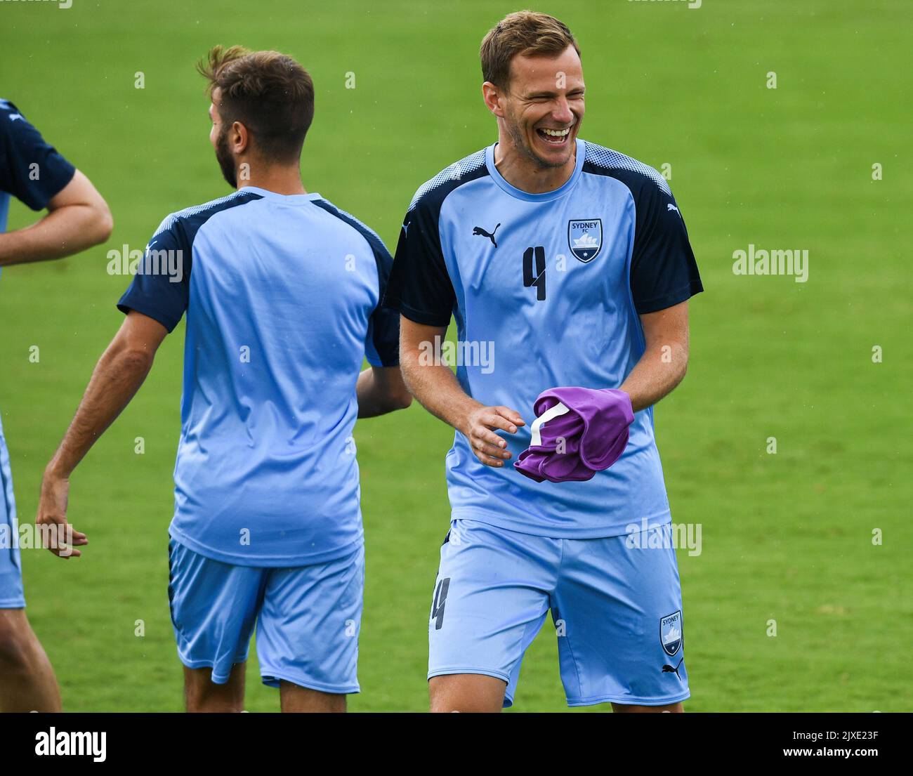 Alex Wilkinson (right) during Sydney FC training prior to the AFC ...