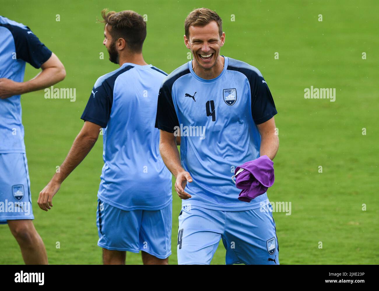 Alex Wilkinson (right) during Sydney FC training prior to the AFC ...