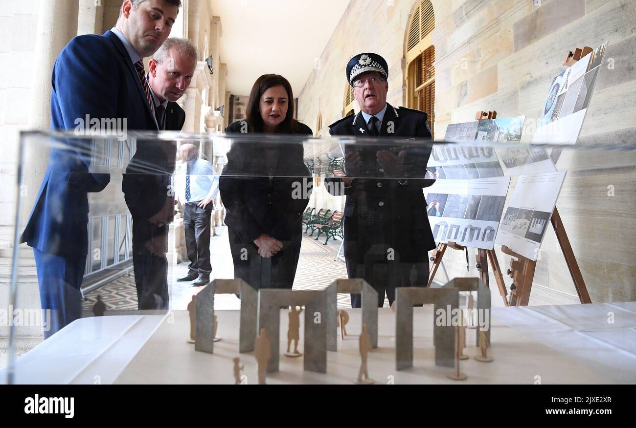 (L-R) Queensland Police Minister Mark Ryan, Queensland Police Union ...