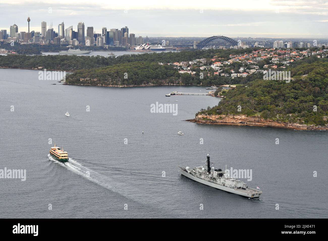 An aerial image of the British Royal Navy Type 23 frigate HMS ...
