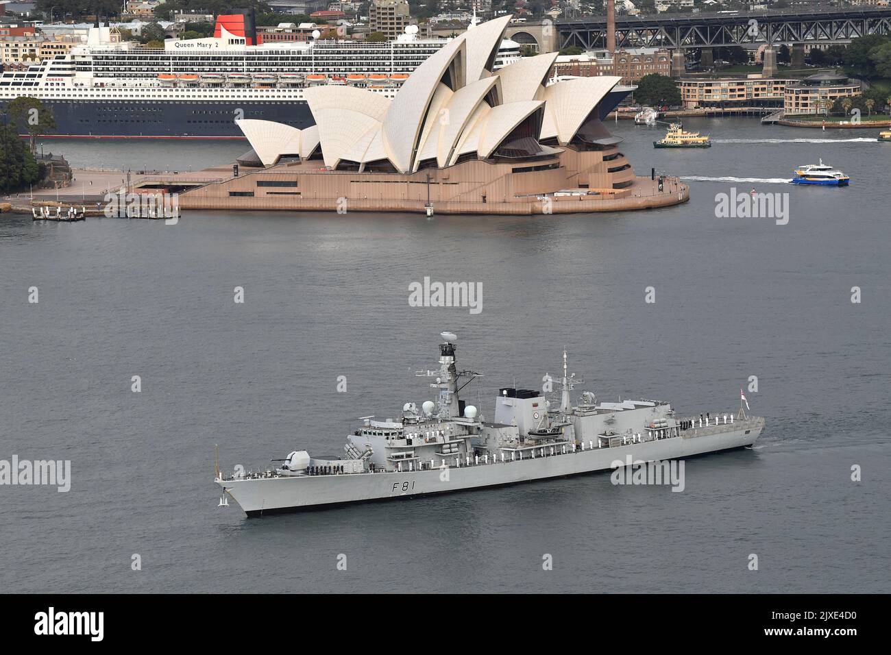 An aerial image of the British Royal Navy Type 23 frigate HMS ...