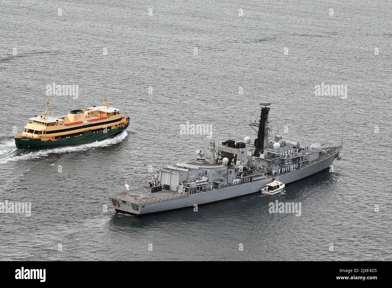An aerial image of the British Royal Navy Type 23 frigate HMS ...