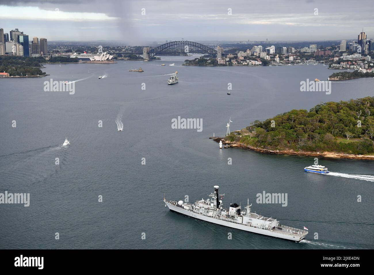An aerial image of the British Royal Navy Type 23 frigate HMS ...