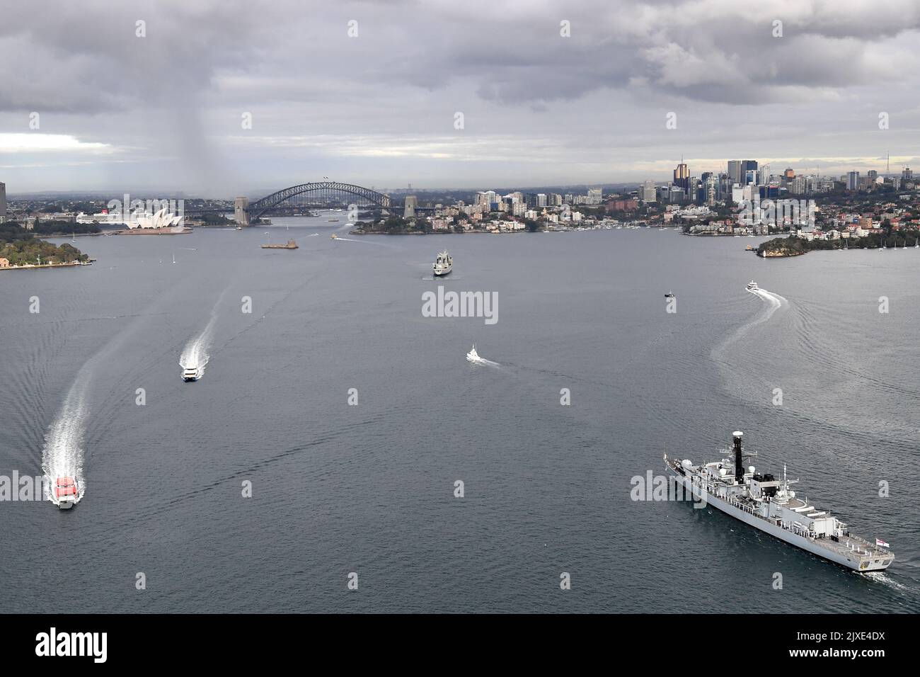 An aerial image of the British Royal Navy Type 23 frigate HMS ...