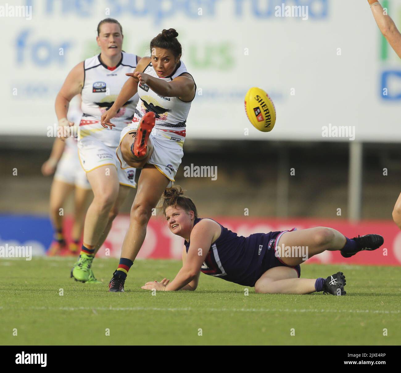 Adelaide's Ruth Wallace in action during the Round 6 AFLW match between ...