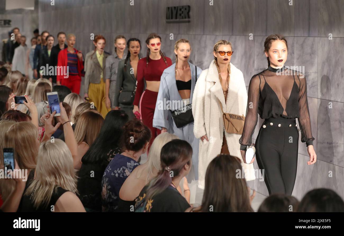 Models are seen on the catwalk for the Myer Street Style and Australian ...