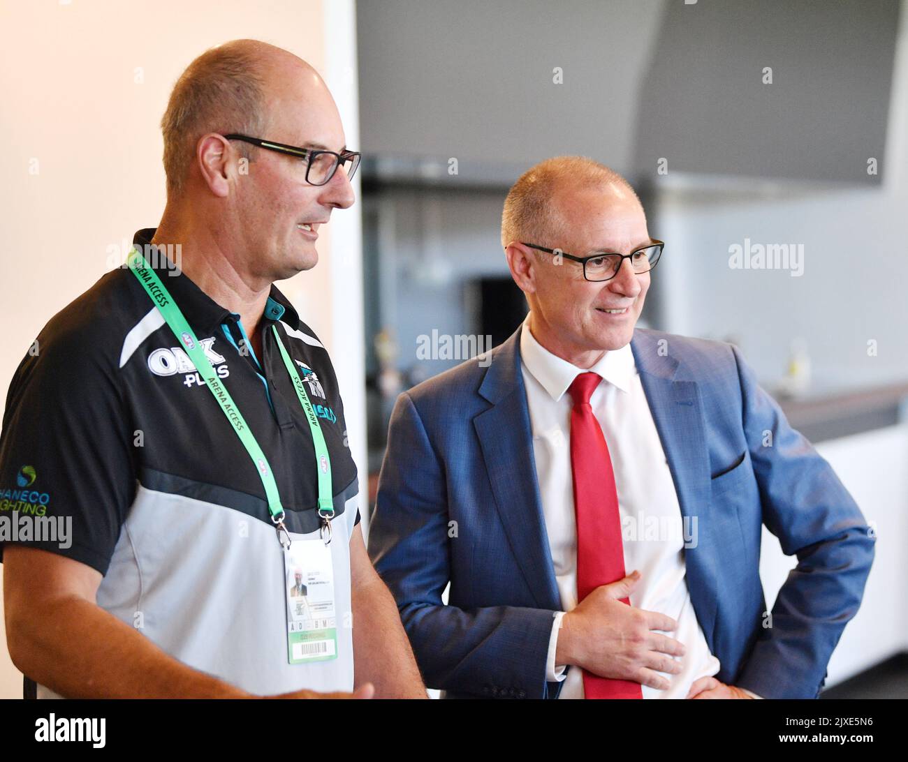 South Australian Premier Jay Weatherill (right) and Port Adelaide ...