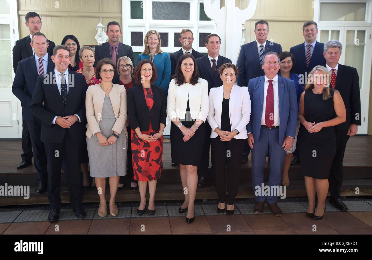 Queensland cabinet ministers and Ipswich state members pose for a photo ...