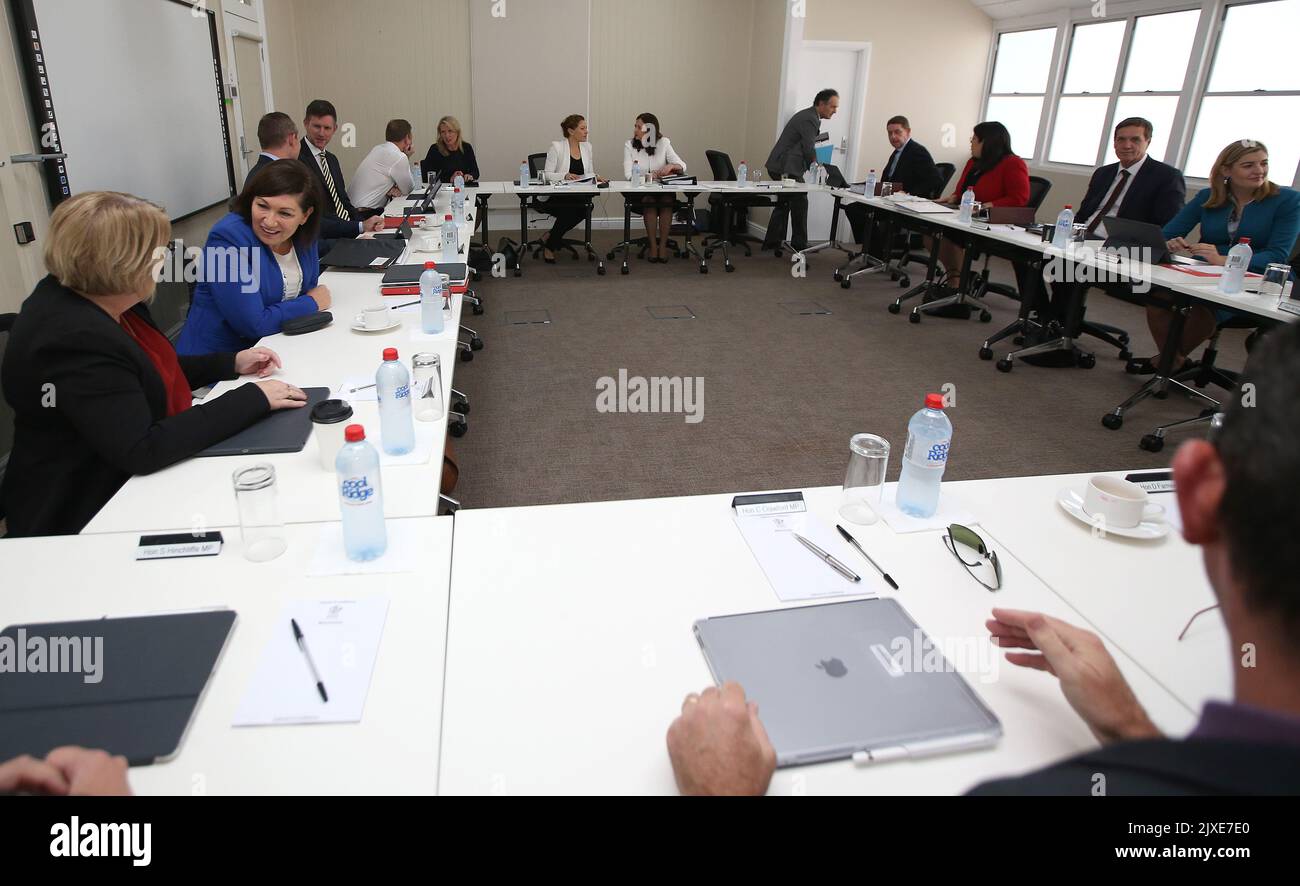 Queensland cabinet ministers and Ipswich state members attend a meeting ...