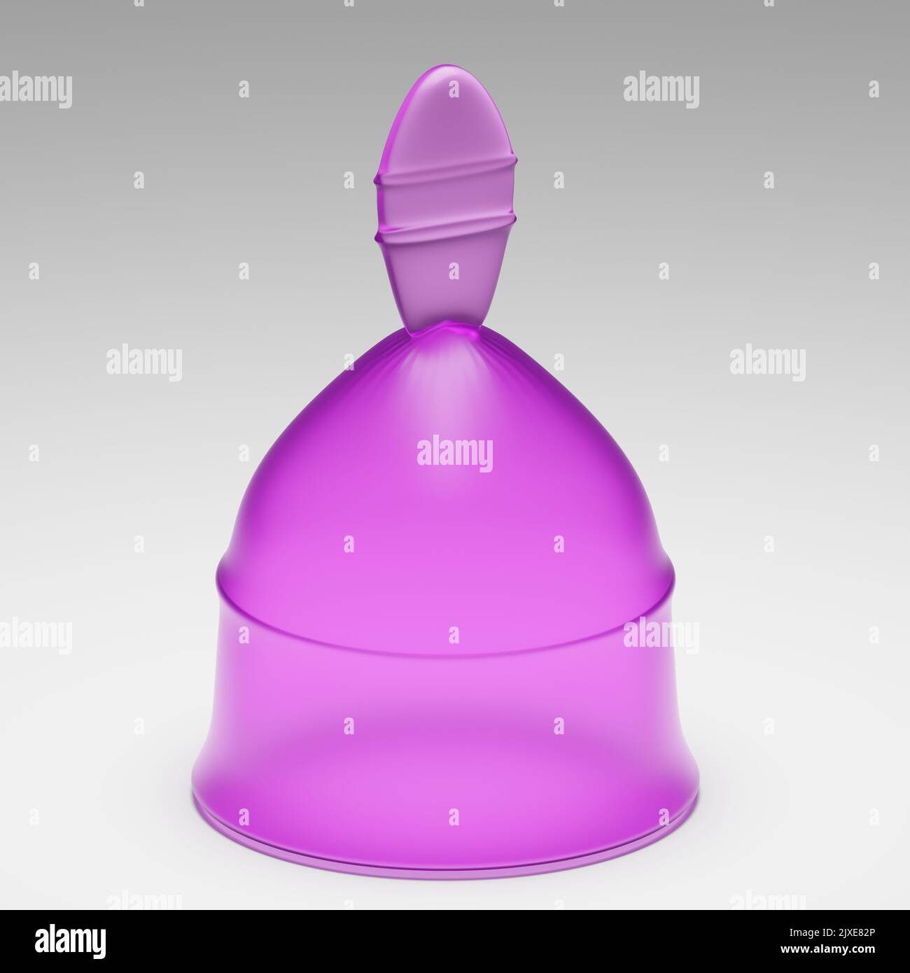 3d rendered pink menstrual cup ongrey background primitive shapes ...