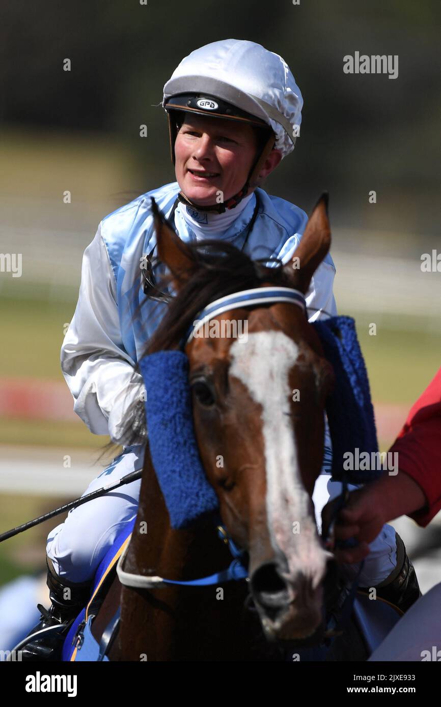 Jockey Kate Walters returns to scale after winning race 2, the ...