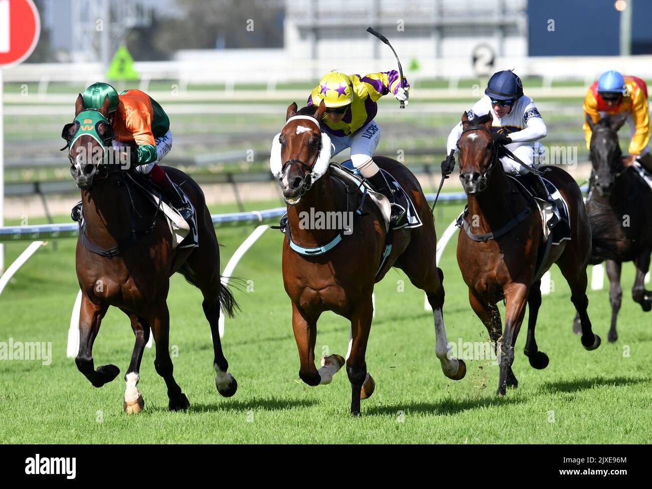 Jockey Ruby Ride (right) rides Apoloboom to victory in race 5, the ...