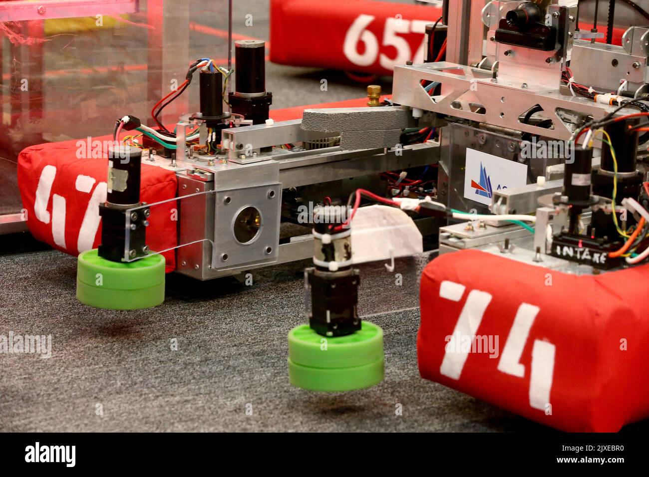 Robots compete during the FIRST Australia Robotics championships in ...