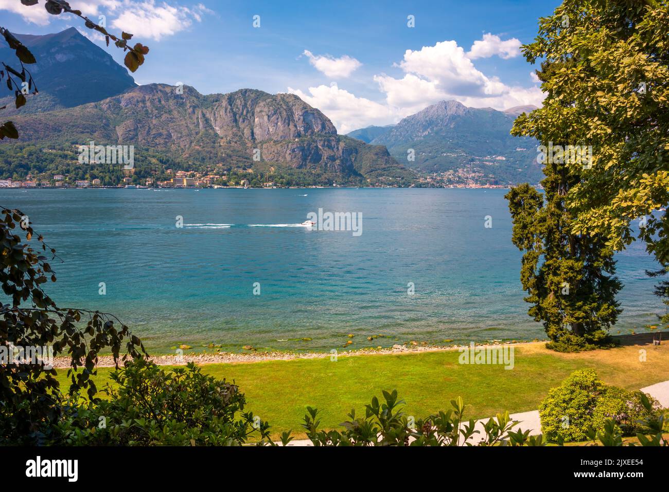 Beautiful nature of lake Como in summer, famous tourism destination ...