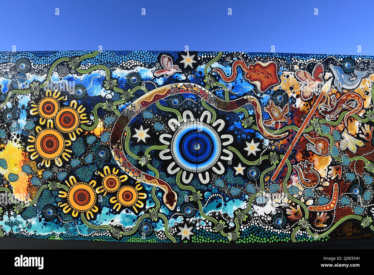 Artwork by aboriginal artist Chern'ee Sutton is seen at the Gold Coast ...