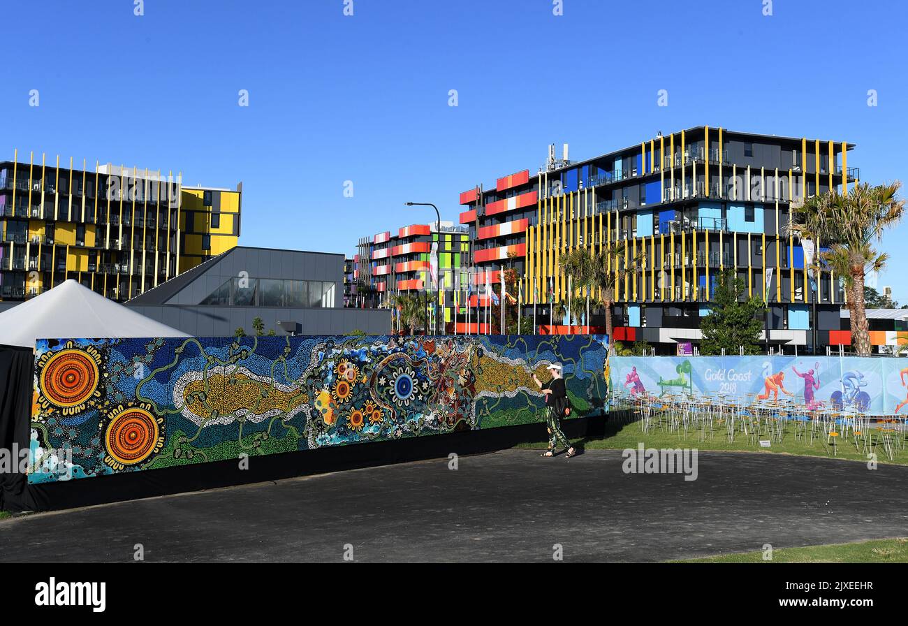 Artwork by aboriginal artist Chern'ee Sutton is seen at the Gold Coast ...
