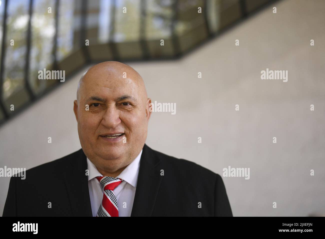 Milord (Michael) Trkulja poses for photographs outside the High Court ...