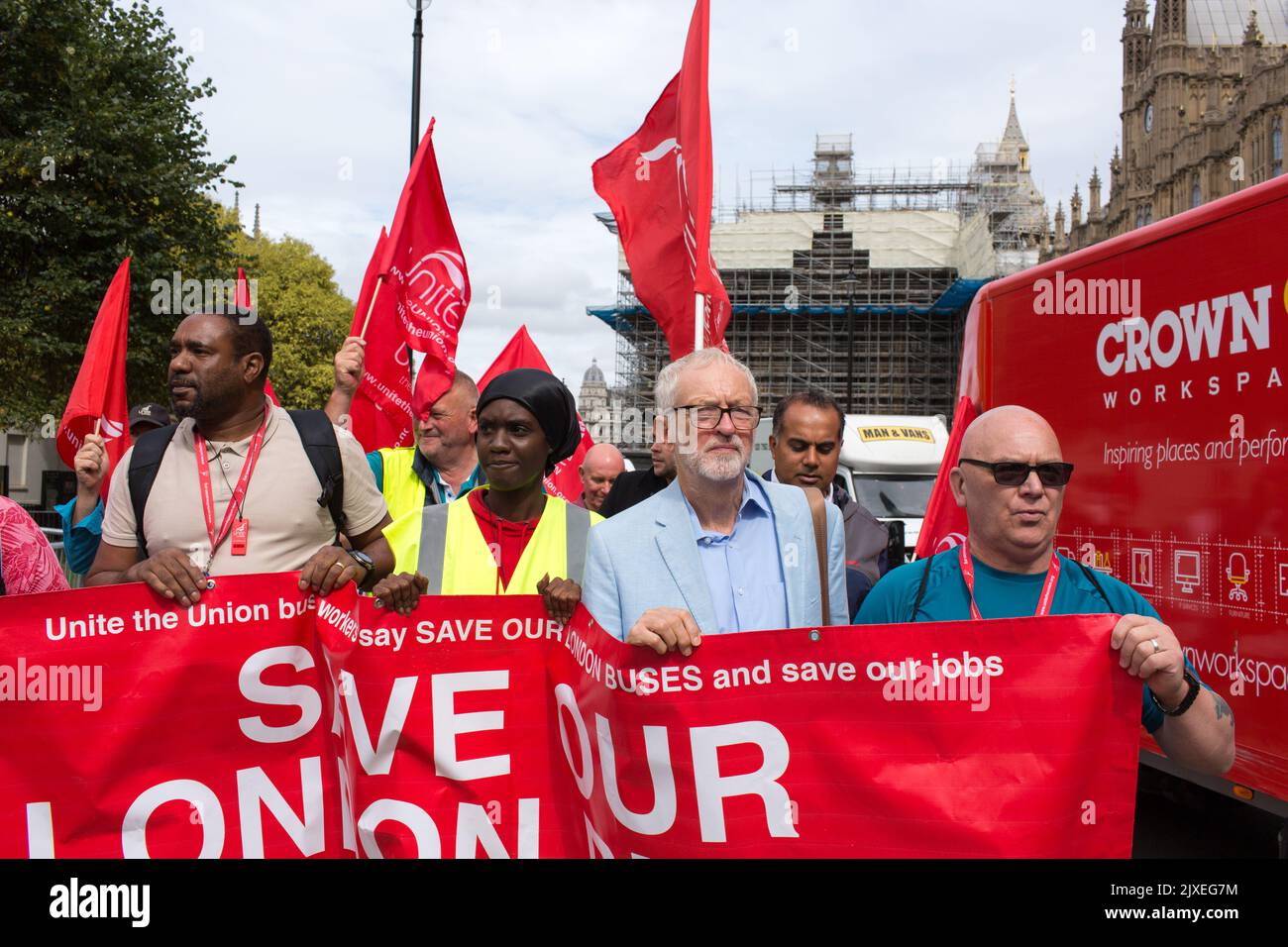 London UK 6th September 2022 Members of the Unite union attend a rally ...