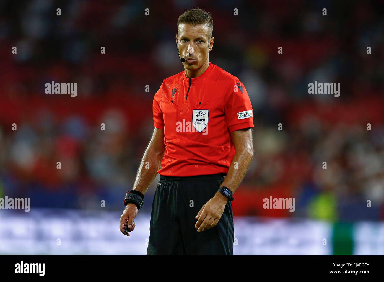 The referee Davide Massa during the UEFA Champions League Group G match ...