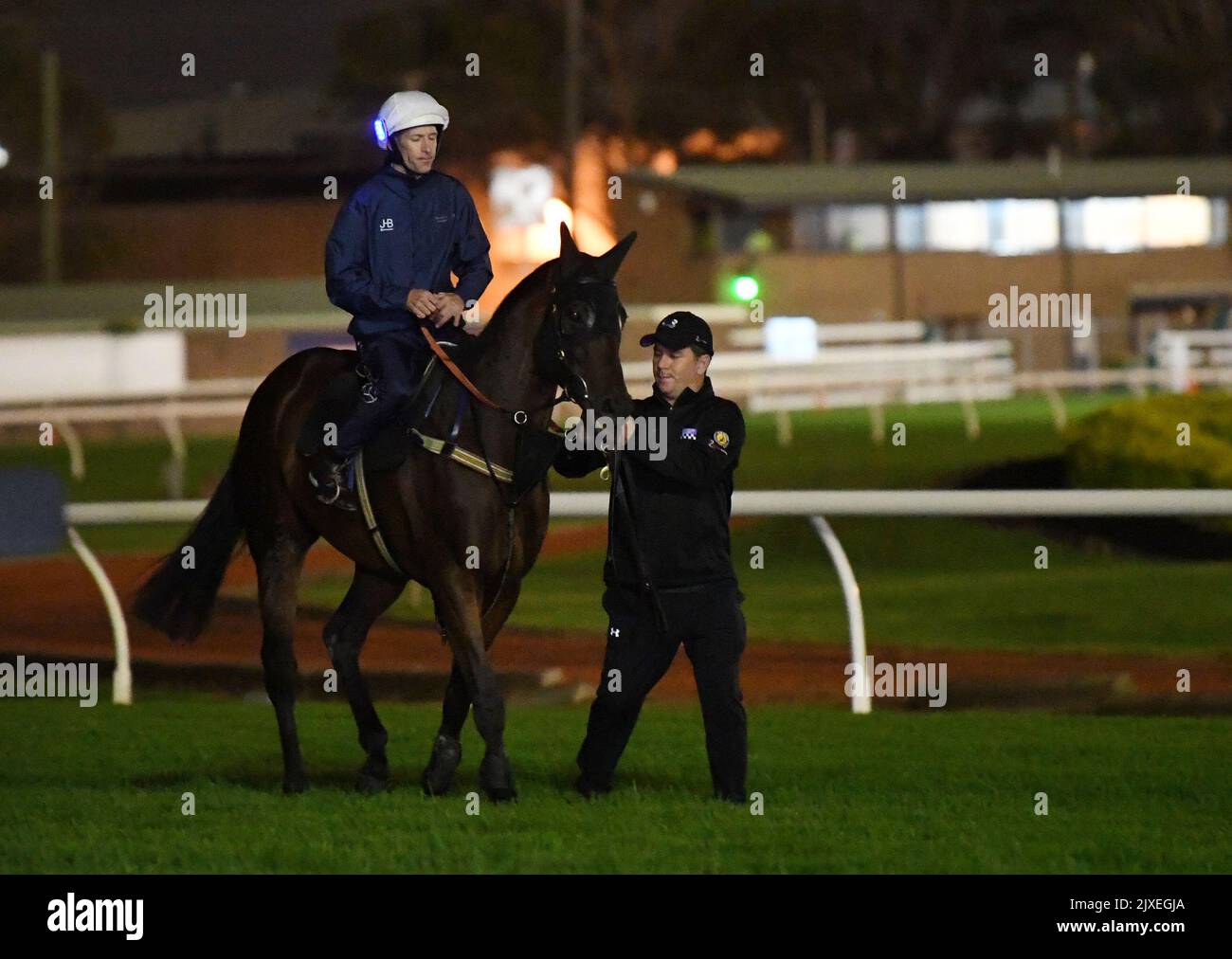 Jockey Hugh Bowman sits on Winx as they return to the paddock after a ...