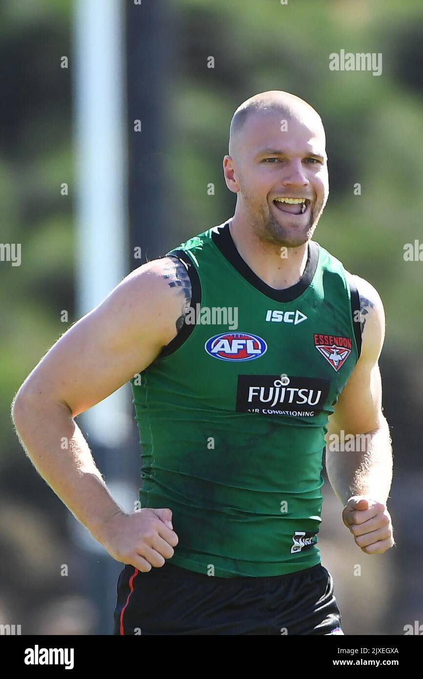 Jake Stringer is seen in action during an Essendon Bombers training ...