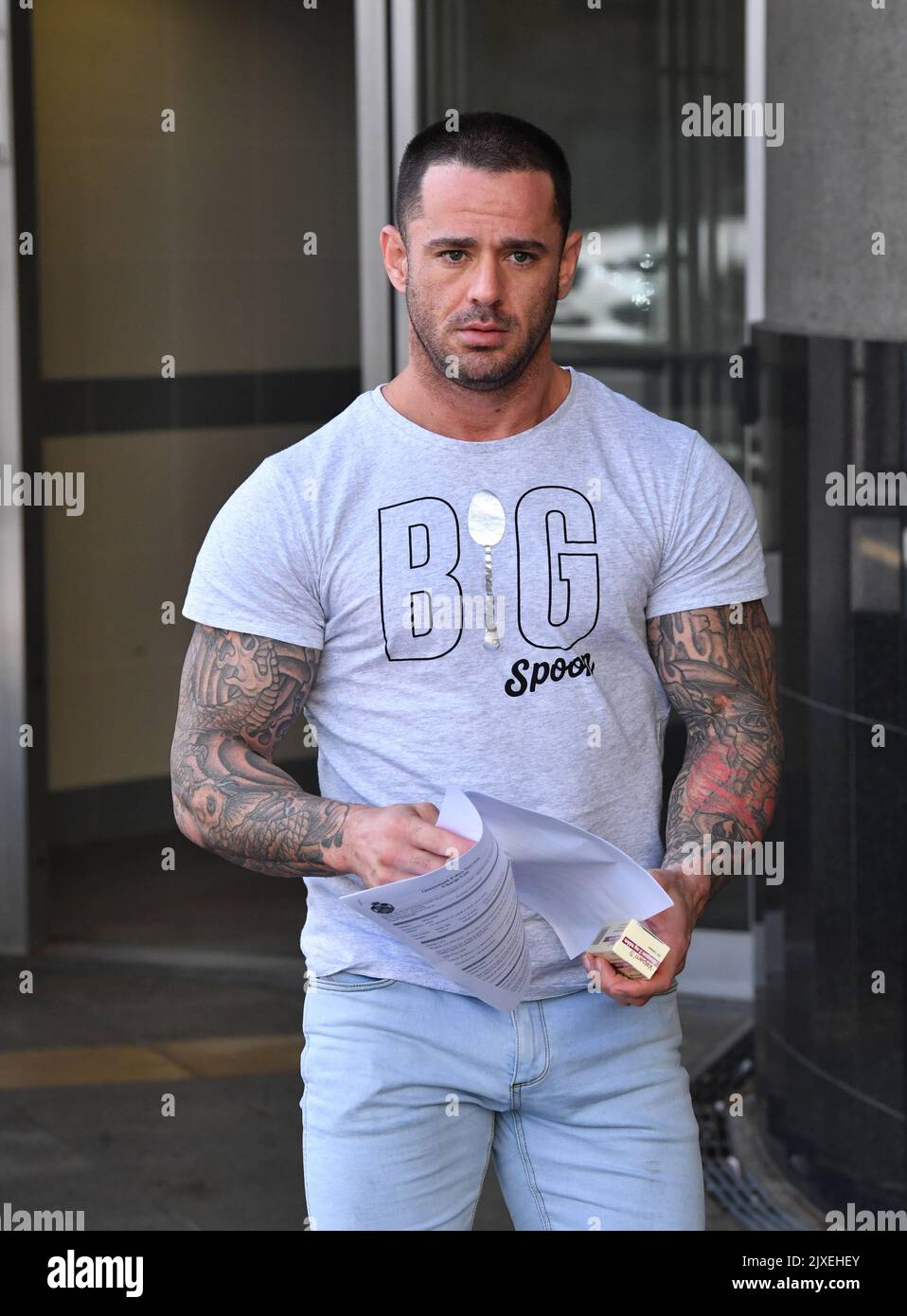 Kris Spizzirri is seen leaving the Brisbane Watchhouse in Brisbane ...