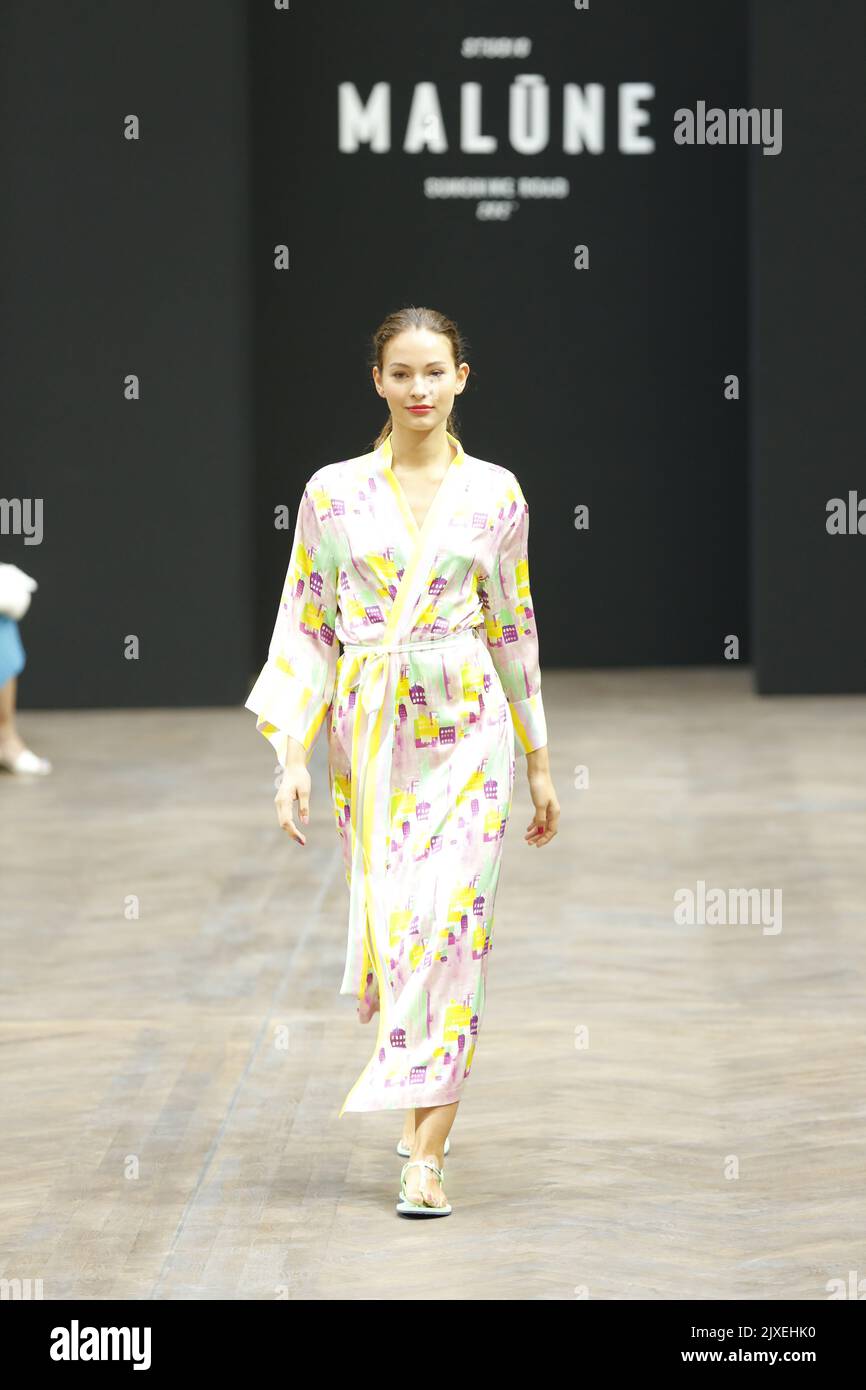 09/07/2022, Berlin, Germany, Models walk the runway at the Malūne by ...