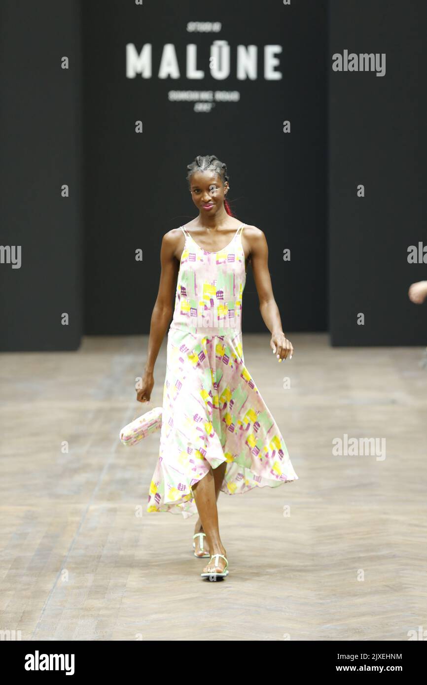 09/07/2022, Berlin, Germany, Models walk the runway at the Malūne by ...