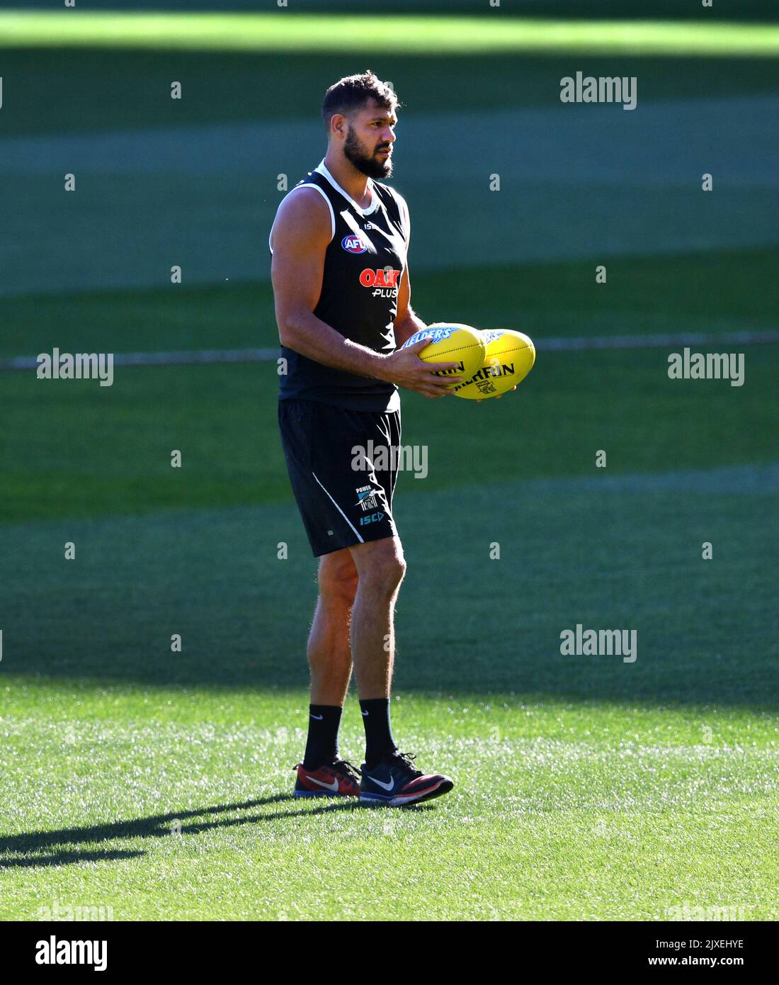Patrick Ryder of the Power is seen during a Port Adelaide captains run ...