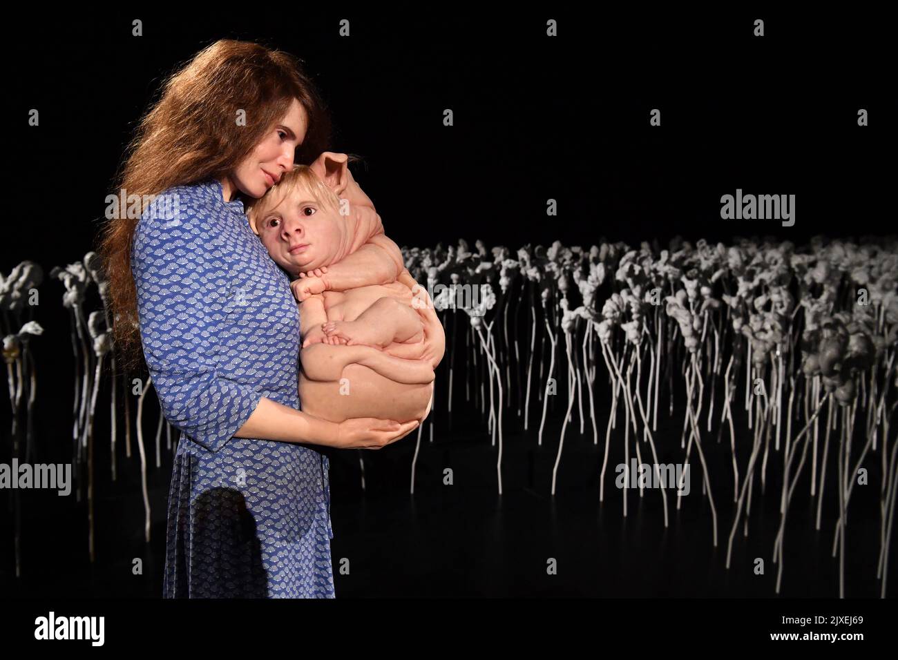 The art work titled The Bond by artist Patricia Piccinini is seen ...