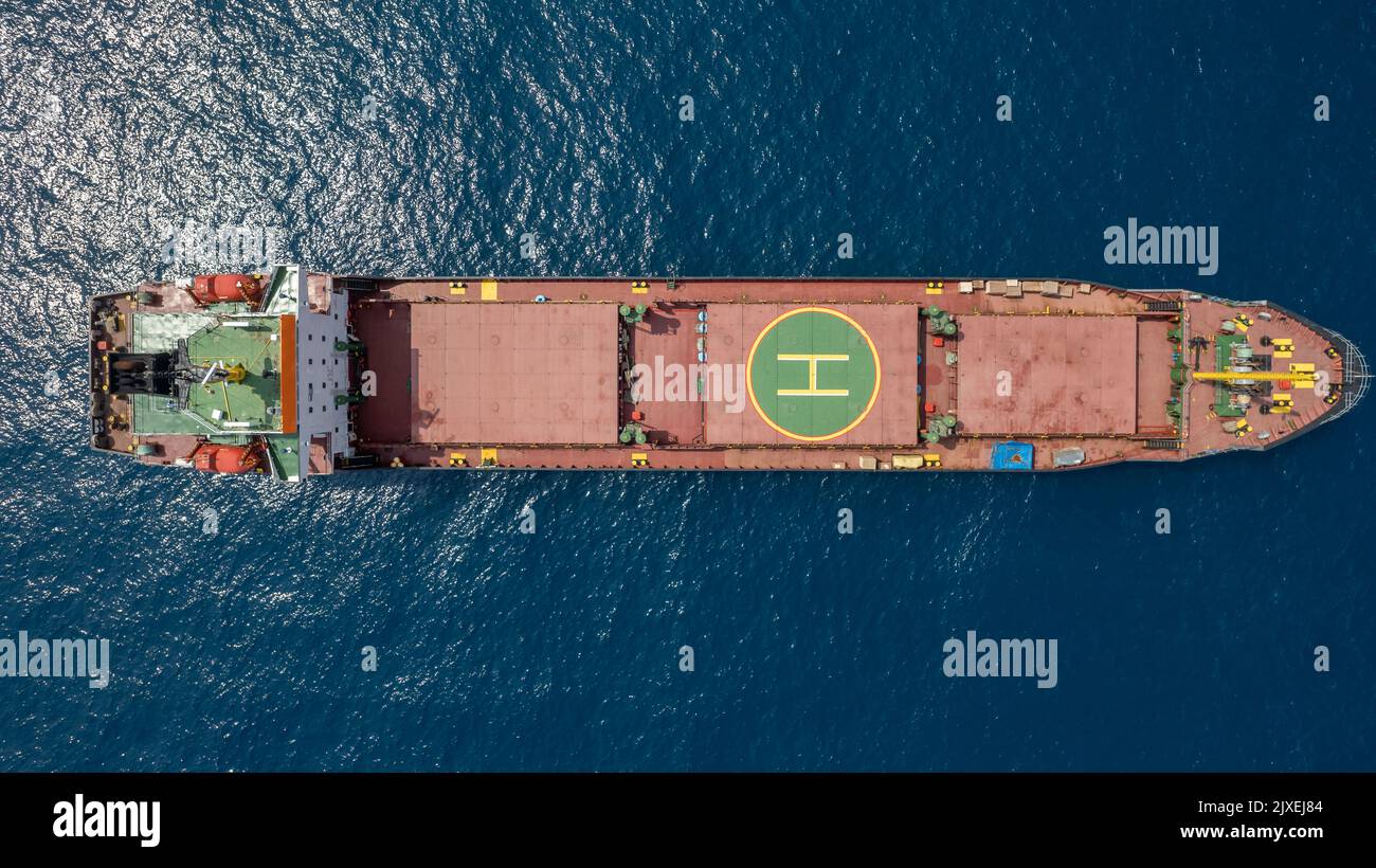 Aerial view above cargo ship hi-res stock photography and images - Alamy
