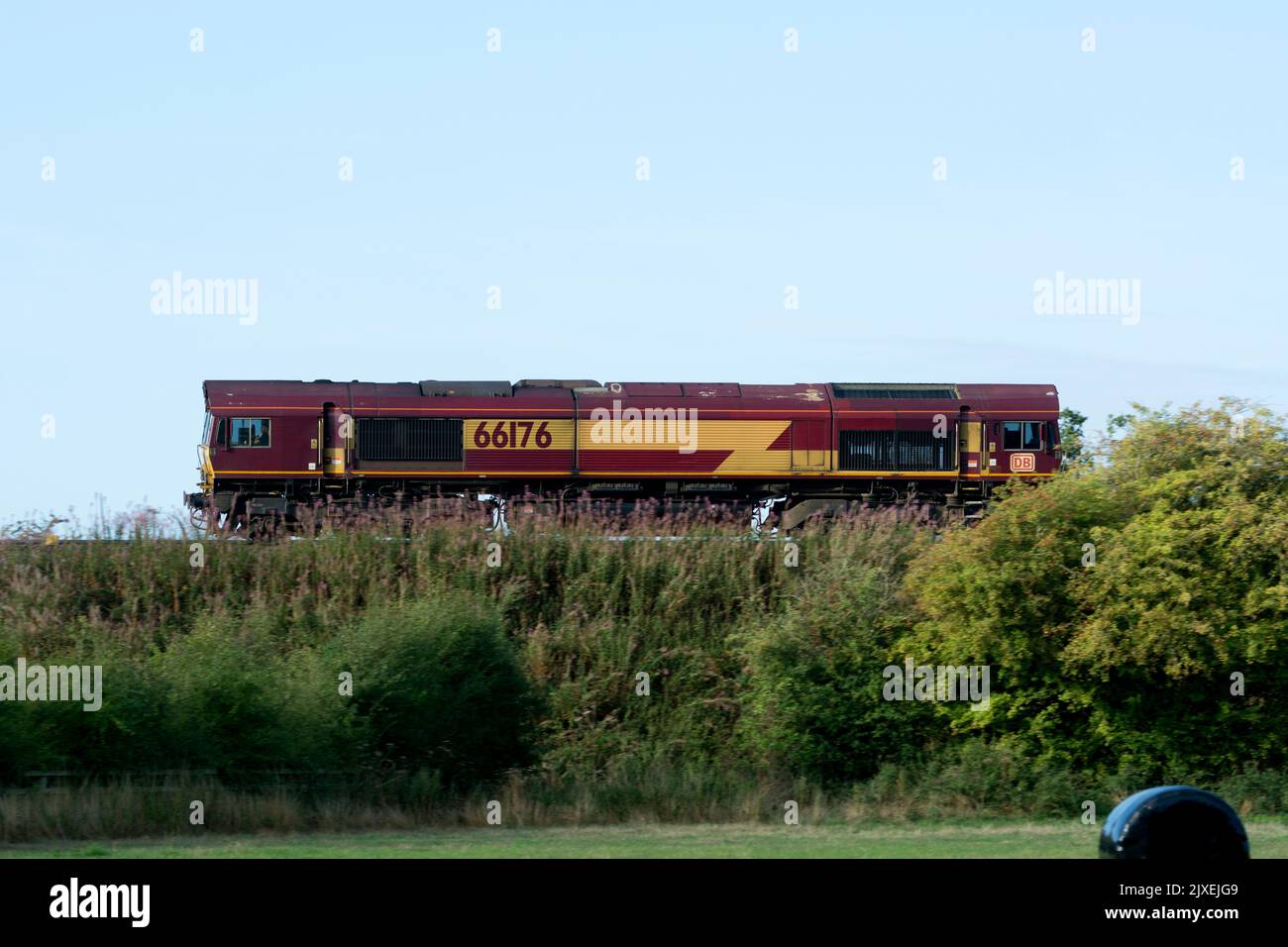 DB Class 66 diesel locomotive No. 66176, Warwickshire, UK Stock Photo ...