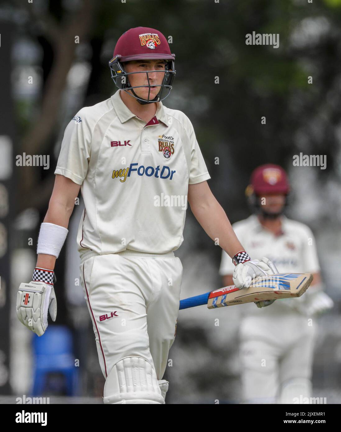 Matthew Renshaw of the Bulls leaves the field after getting out during ...