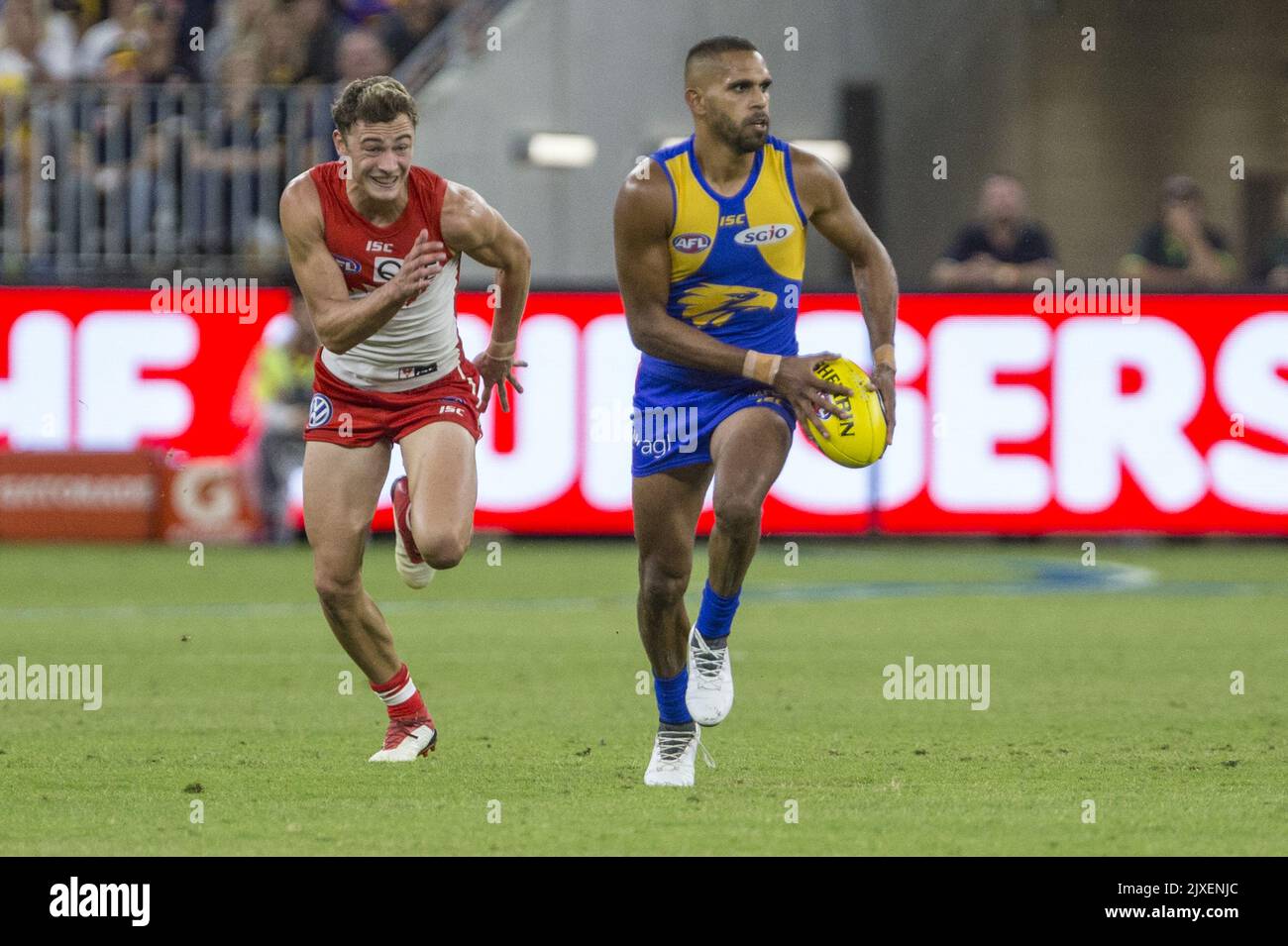 West Coast's Lewis Jetta in action during the Round 1 AFL match between ...