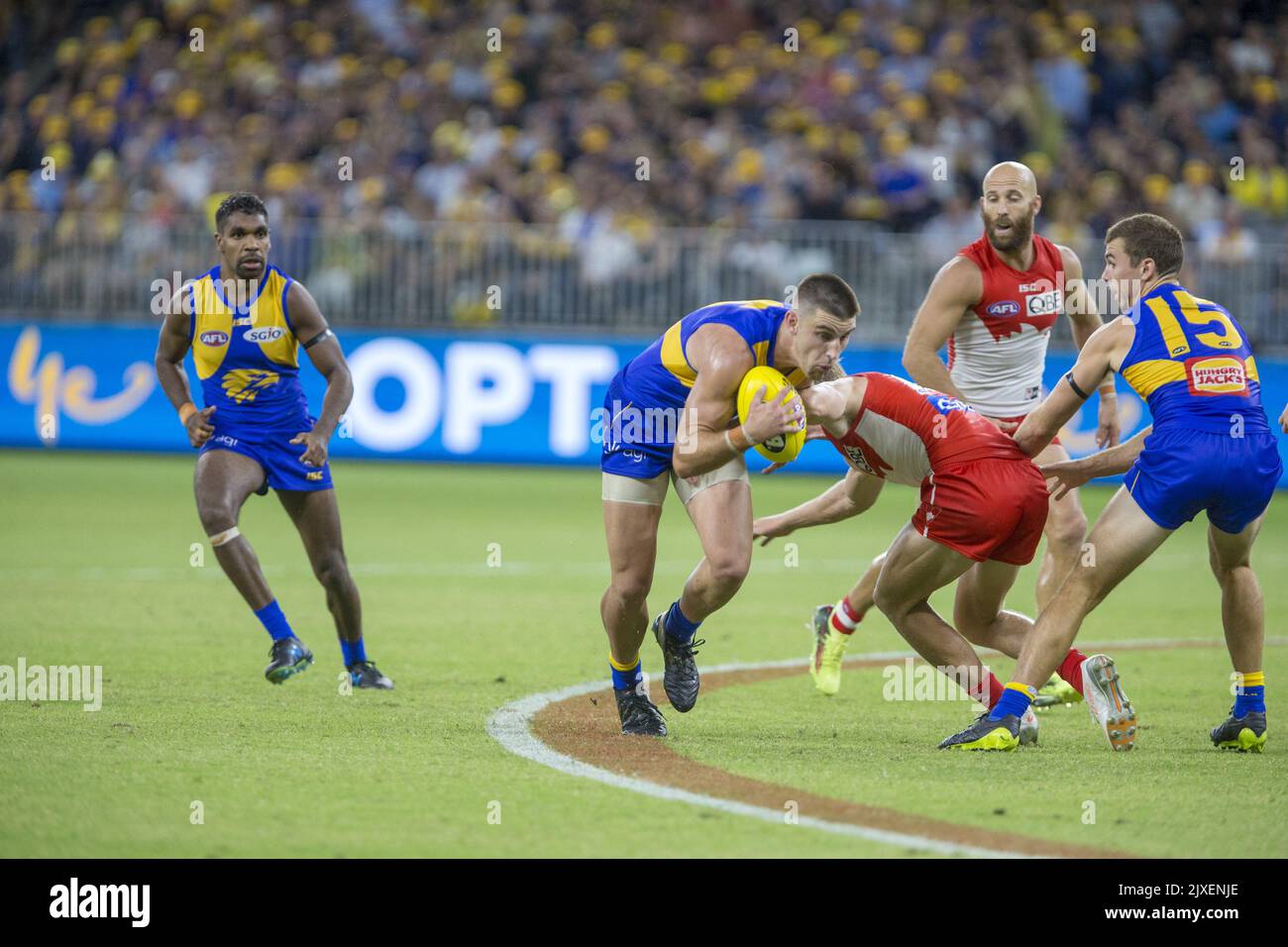 West Coast's Elliot Yeo in action during the Round 1 AFL match between ...