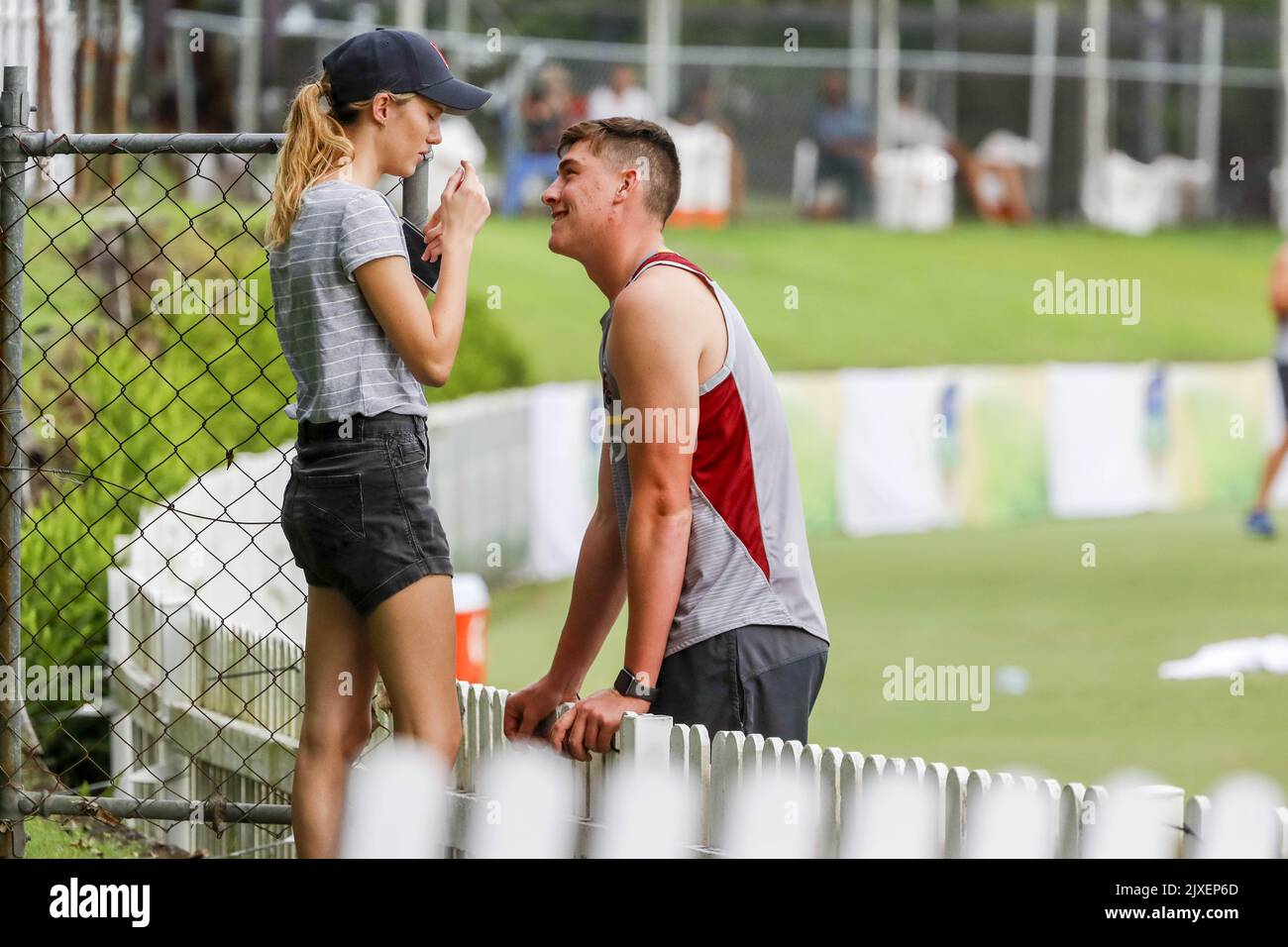 Matthew Renshaw of the Bulls with his girlfriend during day four of the ...