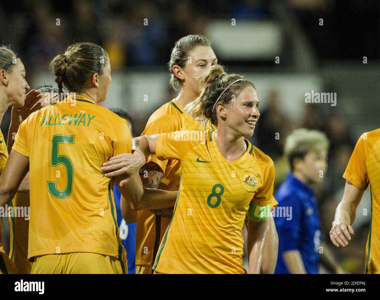 Elise Kellond-Knight for the Matildas celebrates a goal during the ...